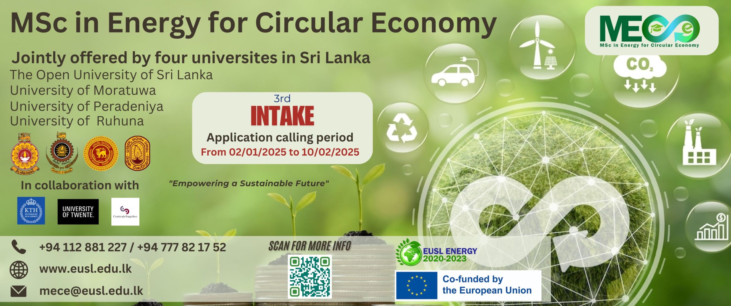 Open Application for 2025 intake of MSc in Energy for Circular Economy ...